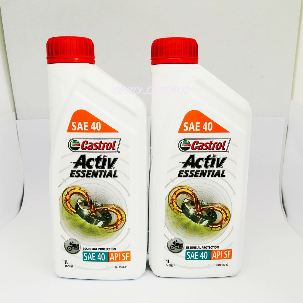 petronas engine oil CASTROL 4T ACTIV ESSENTIAL SAE 40 (1L) API SF 100% ...