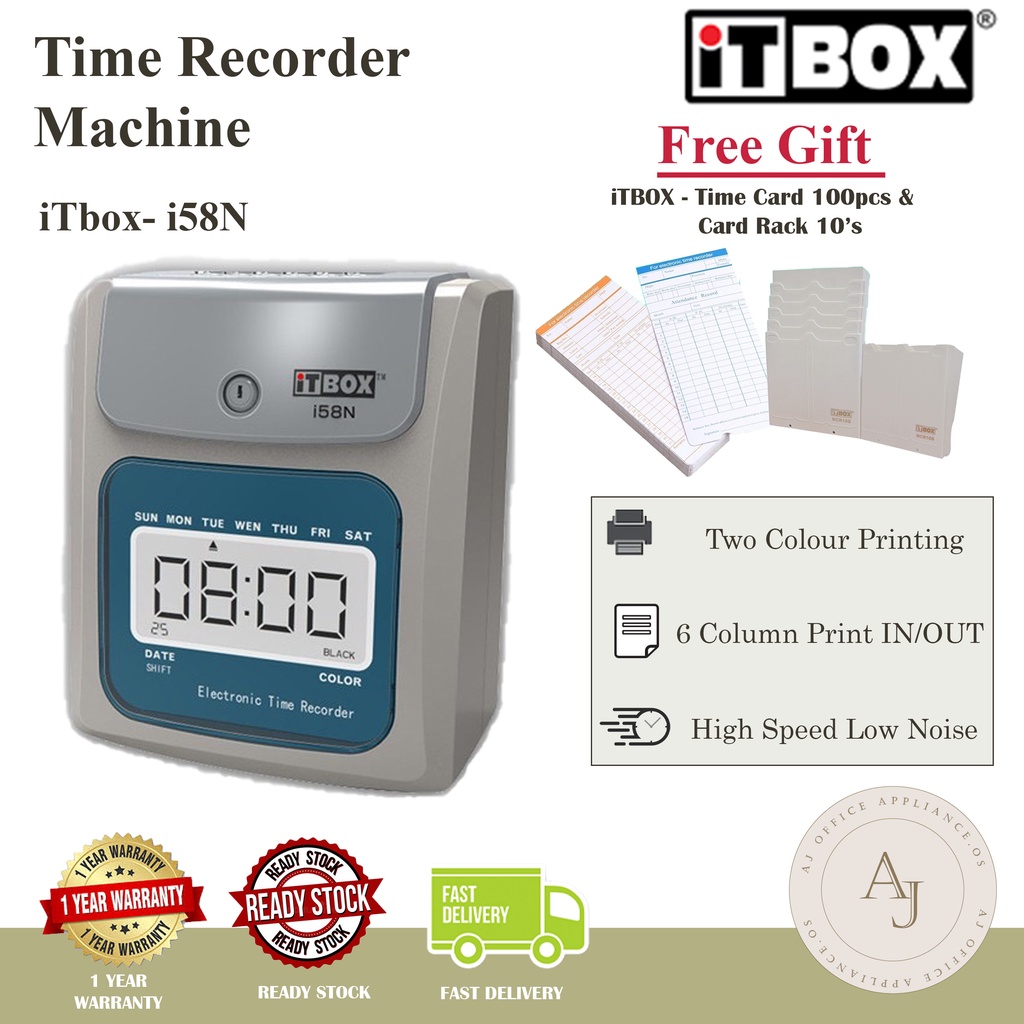 iTBOX i58N i58A Time Recorder | Punch Card Machine | Attendance Machine ...