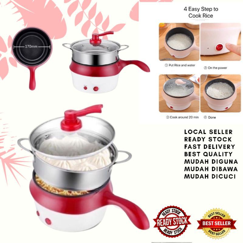 🔥(HOT ITEM)🔥ELEKTRIK Mini Cooker Nonstick Periuk Nasi Mini READY STOCK ...