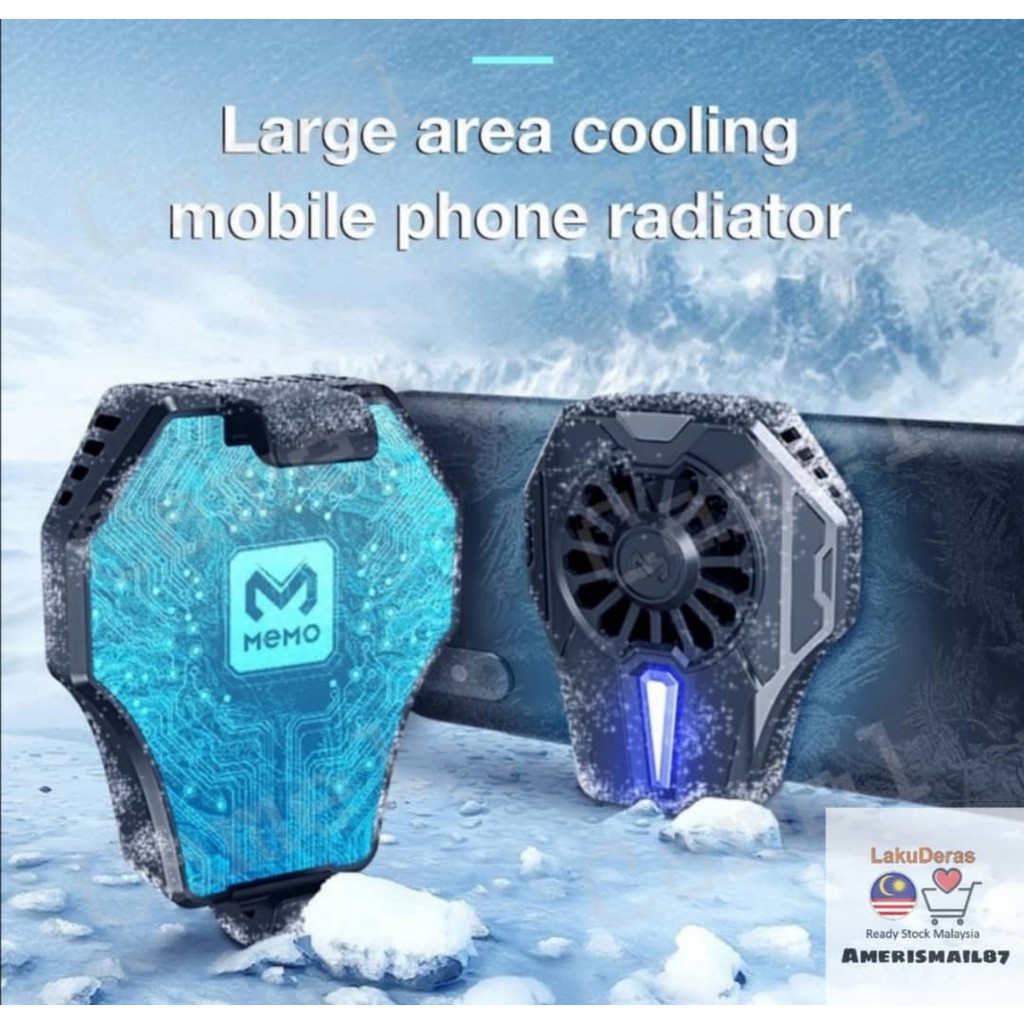 🇲🇾GAMING MEMO Mobile Phone Radiator USB Portable Phone Cooler Handle ...