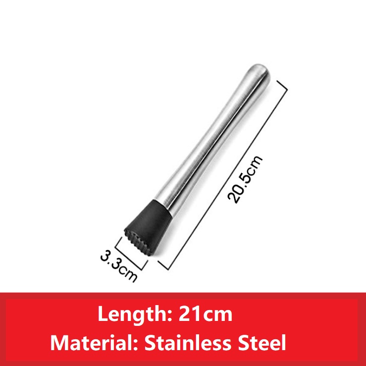 1pc 21cm Bar DIY Long Stainless Steel Mixer Tool Juice Stirrer Ice ...