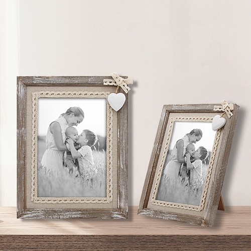 4R 5R Wooden Photo Frame 4x6 / 5x7 with Glass Picture Frames Love Heart ...
