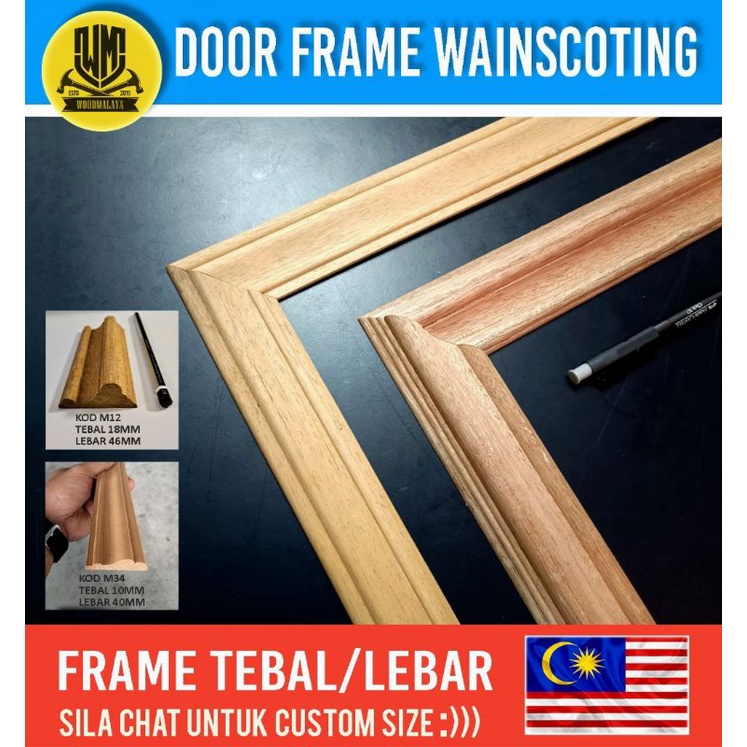 ReadyStock Door frame tebal&exclusive, siap potong,3 kotak frame(1set ...