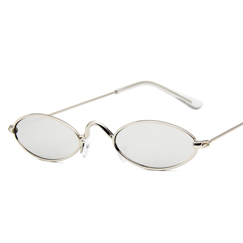 European Oval Cermin Mata Viral Shades Sunglasses Men/Women Retro Metal ...