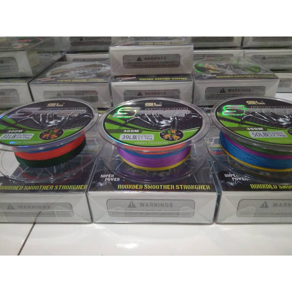 300 METER TALI SULAM X8 DYNEEMA SPIDER BRAIDED X8 MULTICOLOR (PELANGI ...
