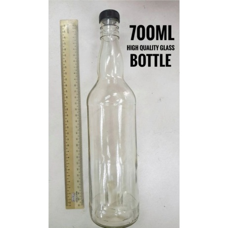 700ml Transparent Glass Bottle 透明玻璃瓶 Botol Kaca Lutsinar + PP CAP OR ...
