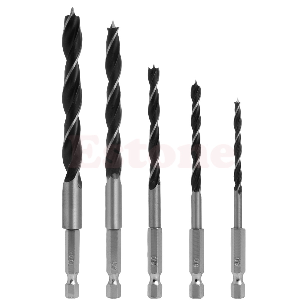 PCF* 4 5 6 8 10mm 5pcs Quick Change Metal Tools 1 4 Hex Shank Wood HCS ...