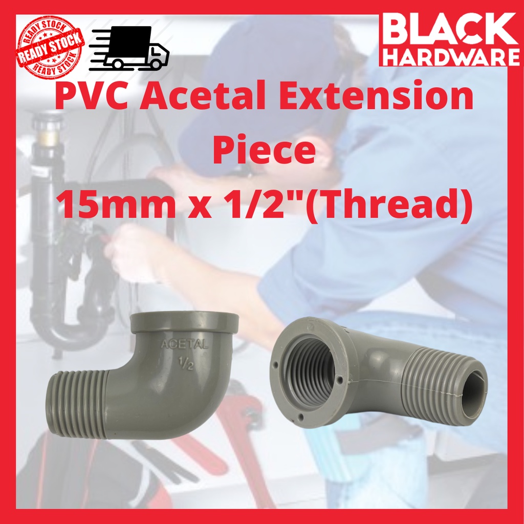 Black Hardware PVC Acetal 15mm Socket Elbow Pipe Tank Connector Hose ...