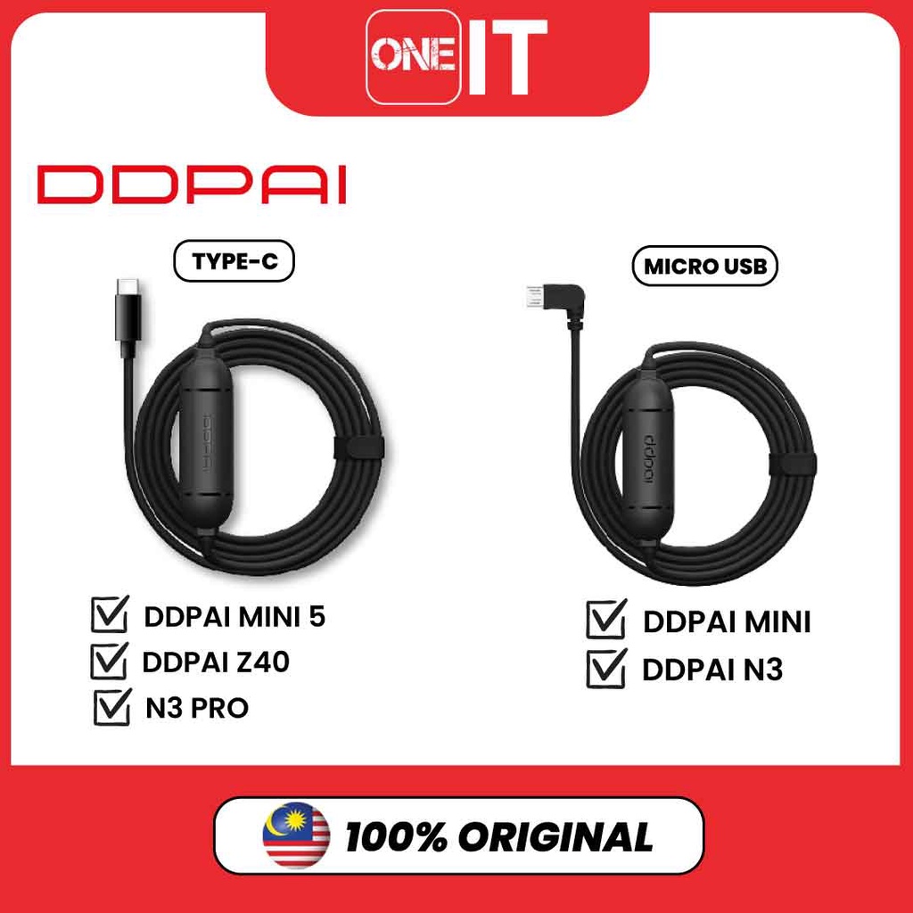 DDPAI Car Charger Hard Wire Hardwire Kit Fuse OBD 24h Parking Mode ...