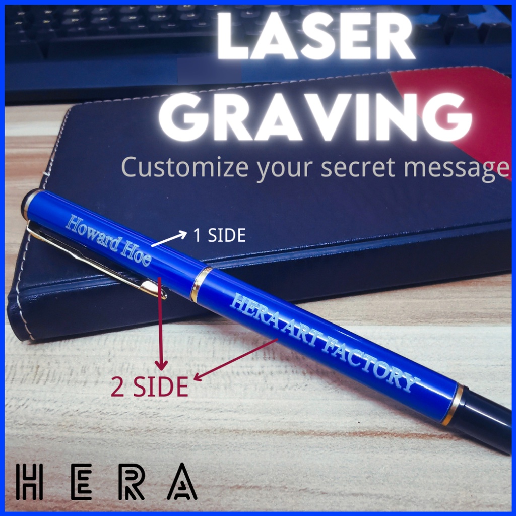 Business Metal Signature Pen with personalization engrave word / Black ...