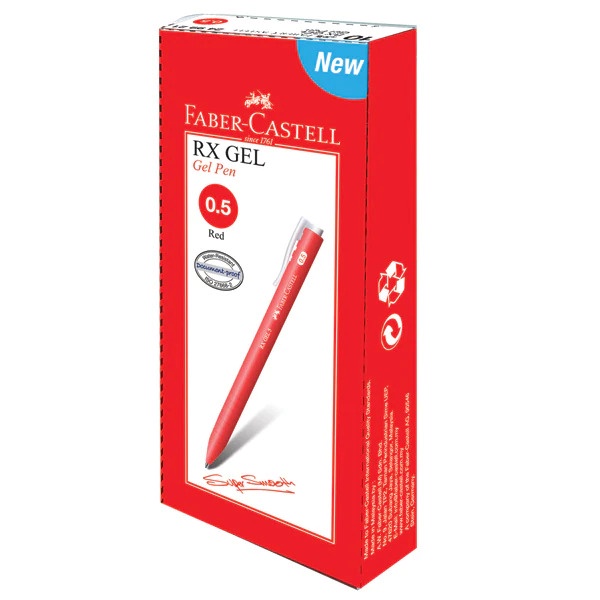 Faber Castell Gel Pen RX Gel 0.5mm - Red (Box of 10) | Shopee Malaysia