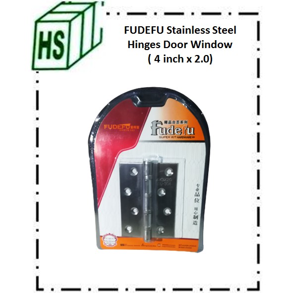 Stainless Steel Door Hinge Engsel Besi Nipis 4 inch x 2.0mm | Shopee ...