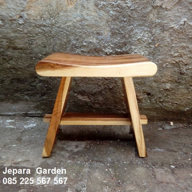 KAYU +FINISHING Solid Wood Stool - Short Satay Stool Cafe Stool Dining ...