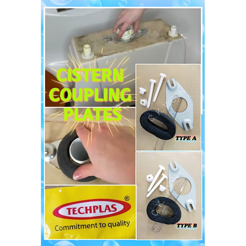 [Ready Stock] Techplas Toilet Tank Close Coupling Plate Set Bracket ...