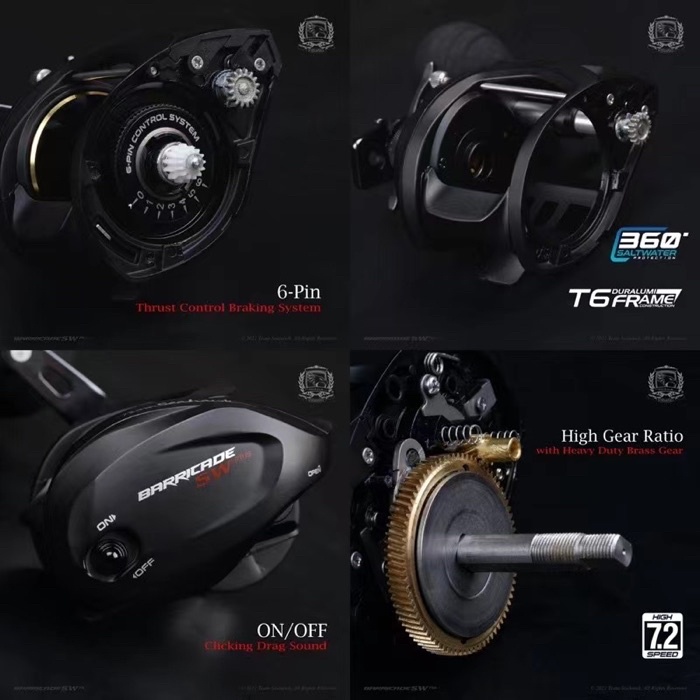 Team Seahawk BARRICADE SW Plus Reel Bc / Kayuh Kiri Sahaja | Shopee ...