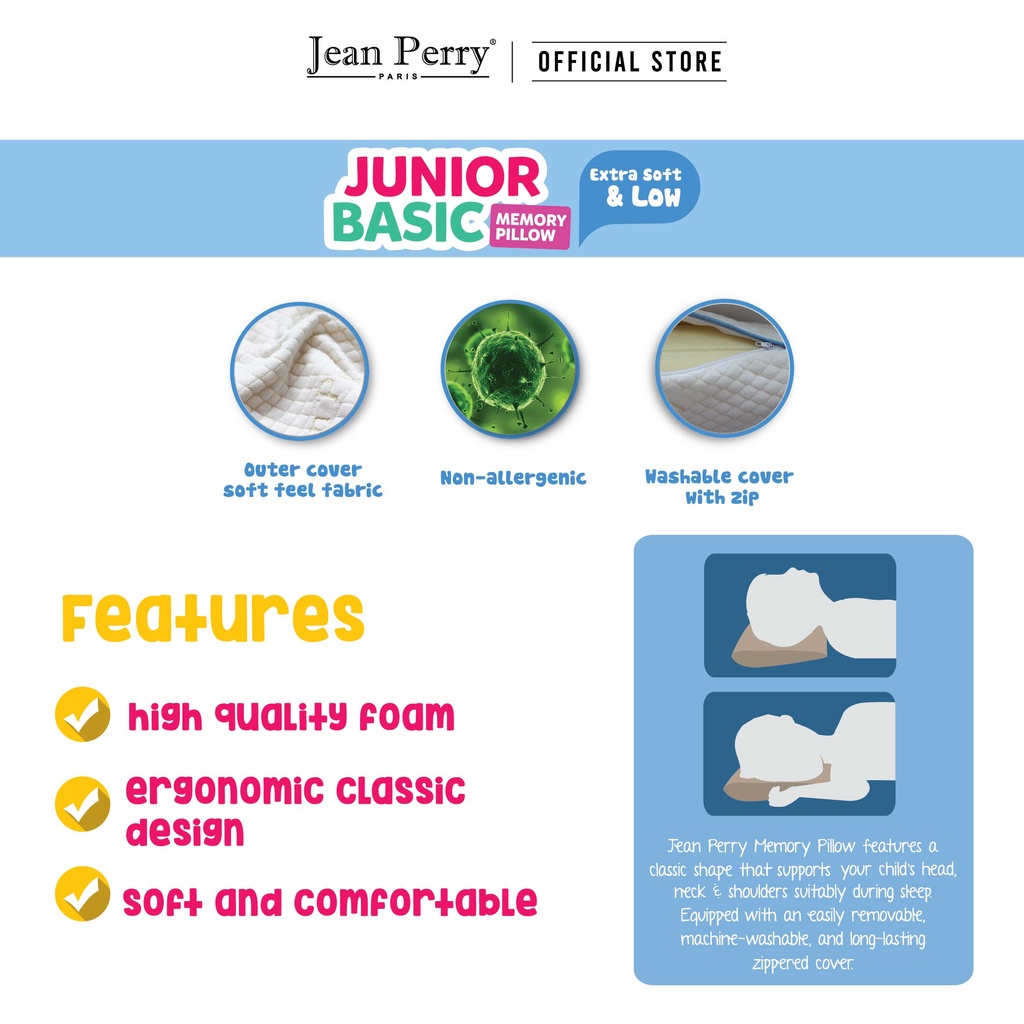 Jean Perry Junior Basic Memory Pillow | Shopee Malaysia