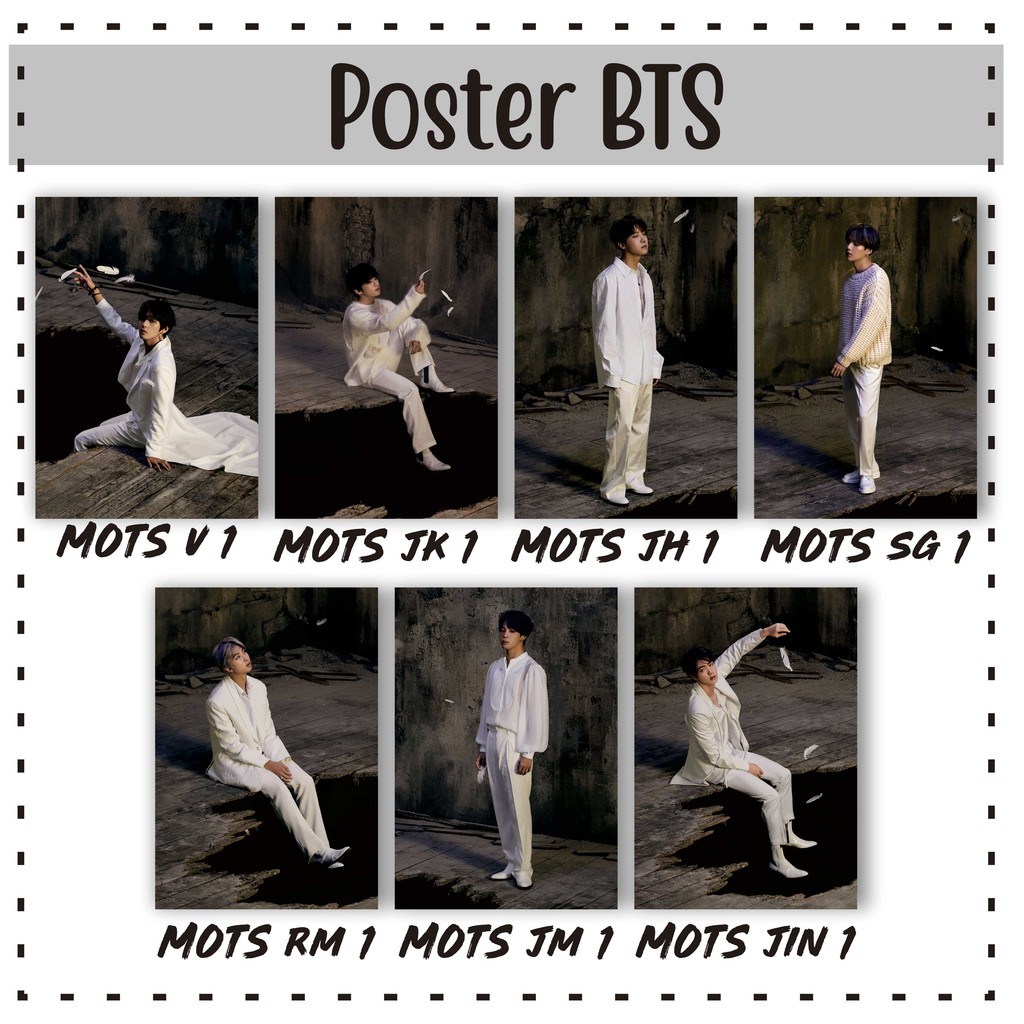 Kpop BTS MOTS Poster 7 Member Jungkook Taehyung Jin Jimin Suga JHOPE ...