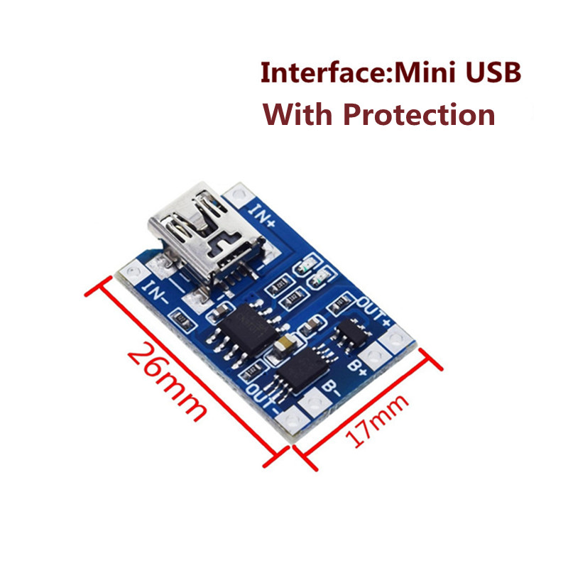 Type-c/Micro/Mini USB 5V 1A 18650 TP4056 Lithium Battery Charger Module ...