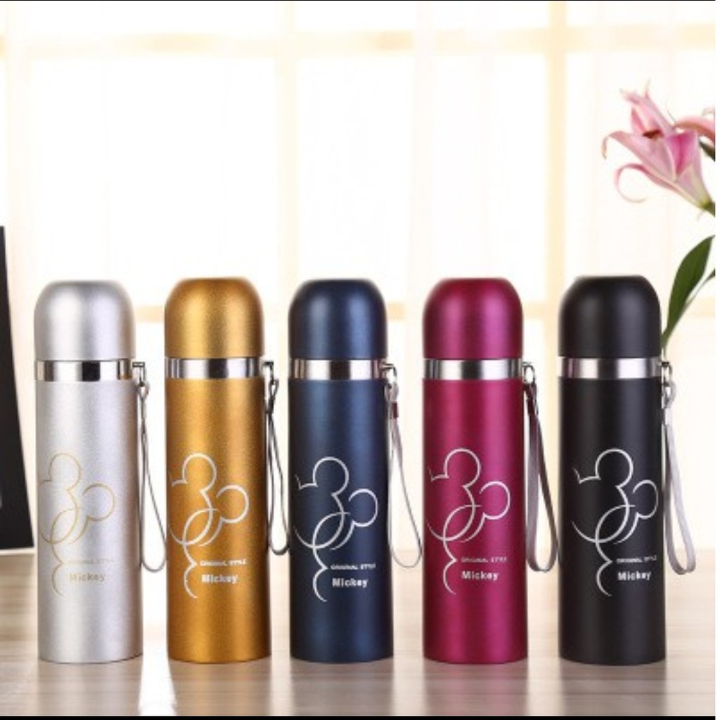 500ML Stainless Steel Mickey Mouse Vacuum Flask Thermos Bottle | Shopee ...