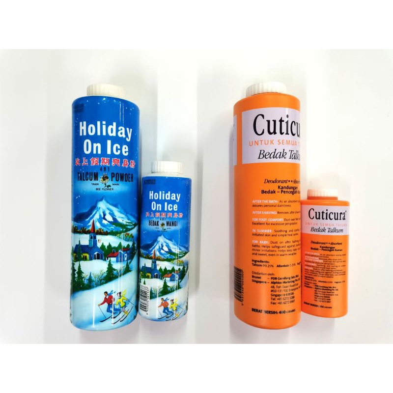 HOLIDAY ON ICE/175g/400g/TALCUM POWDER/ BEDAK/CUTICURA/100g/250g/BEDAK ...