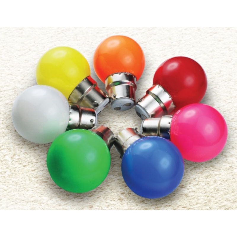 3W LED COLOUR BULB LAMPU RAYA E27 B22 CLEAR MENTOL LAMPU HIASAN HARI ...