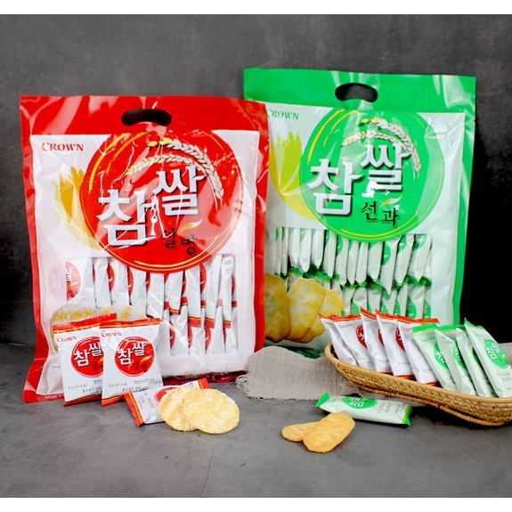 [Crown] Snow Rice Cracker Snack/Korean Traditional Snack / Chamssal ...