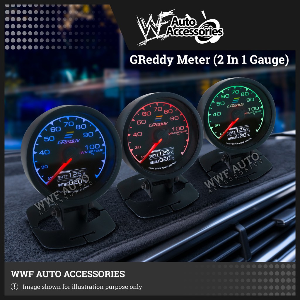 GReddy Style 2 In 1 Gauge / Meter with 7 Color | Shopee Malaysia
