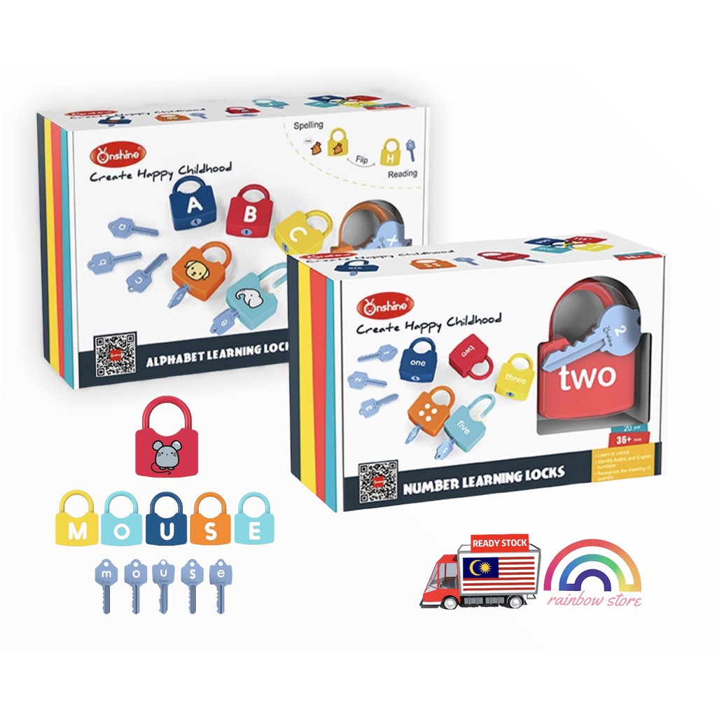 ONSHINE Alphabet Number Learning Locks alphanumeric unlock teaching ...