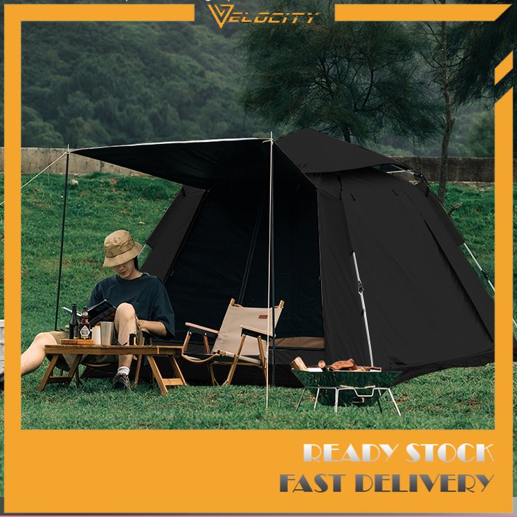 New Velocity Outdoor Tent Water Resistance Black edition with 2 awning ...