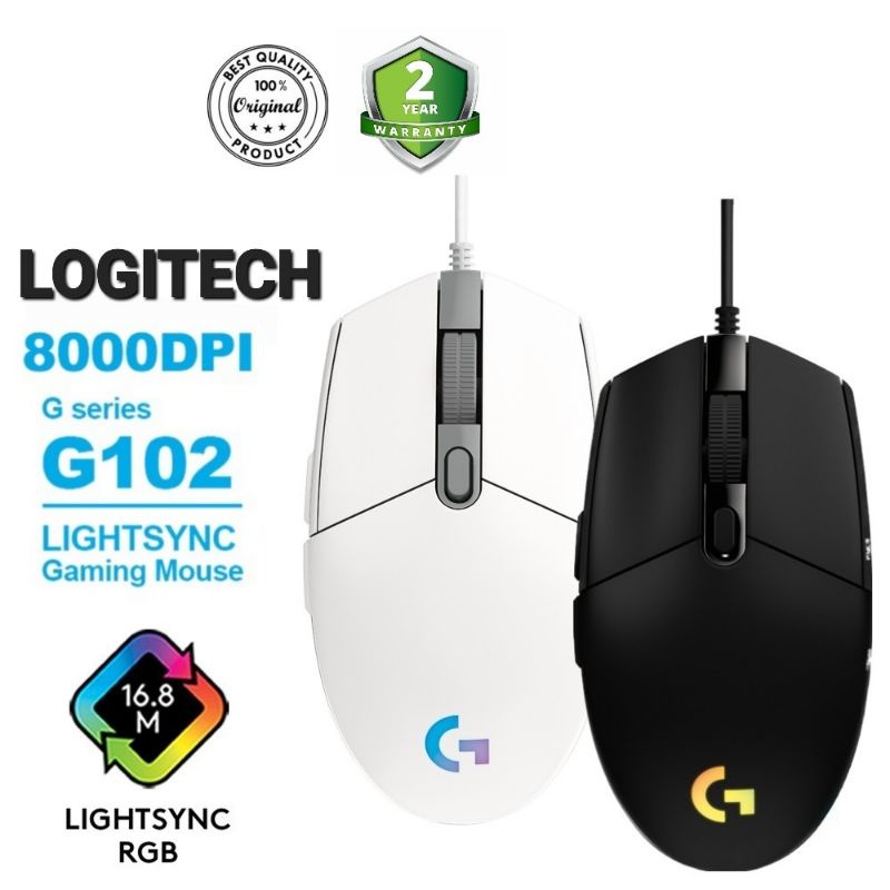 Logitech G102 LightSync RGB 8k DPI 6 Button/G300s Optical Wired Gaming Mouse | Shopee Malaysia