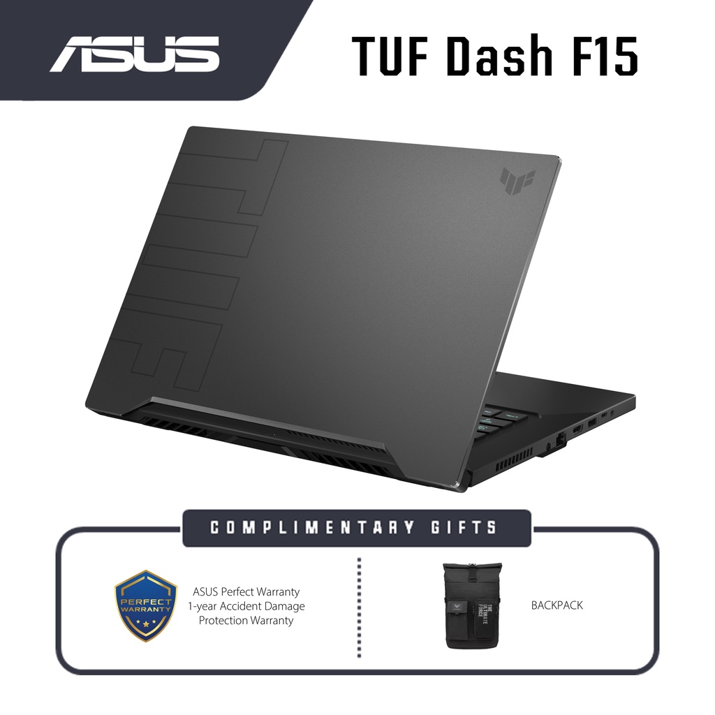 Asus TUF Dash F15 FX516P-MHN074T (i7-11370H/16GB RAM/512GB SSD/RTX™3060 6GB GDDR6/15.6"FHD 144Hz ...