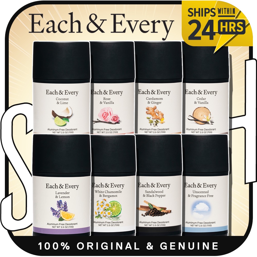 Each & Every Natural Aluminum-Free Deodorant for Sensitive Skin with ...