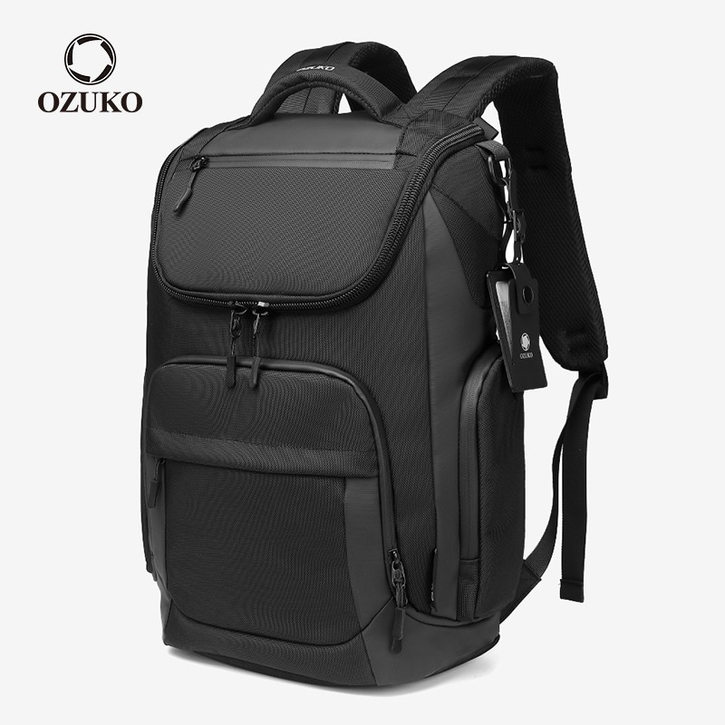 OZUKO Large Capacity Waterproof Laptop Men Backpack Travel USB Charging ...