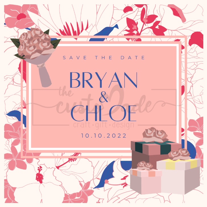 Digital Animated Invitation Card Blue Red Flower Design For Wedding/ROM ...