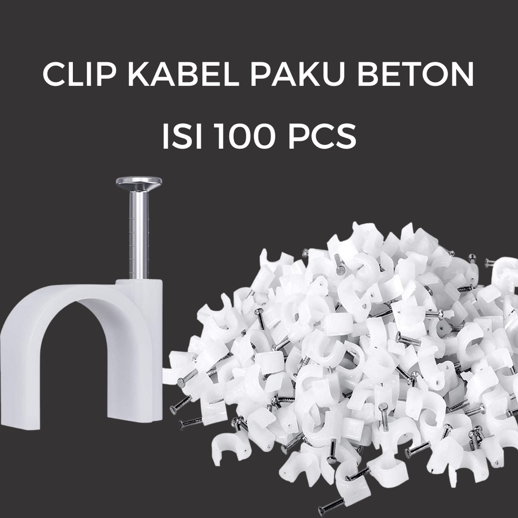 GANTUNGAN 4 mm Cable Clips Concrete Nails Wall Hanging Cable Fastener ...