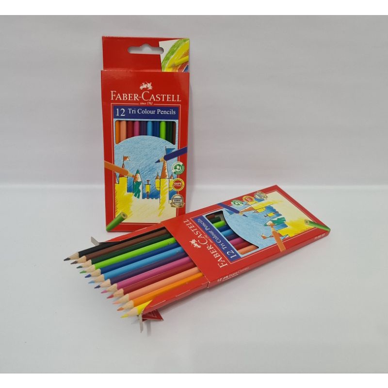 Faber Castell Tri Colour Pencils Long (12pcs) | Shopee Malaysia