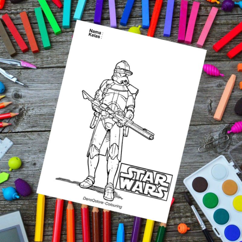 Star Wars Theme Children's Coloring Paper / Drawing Paper (10 Picture ...