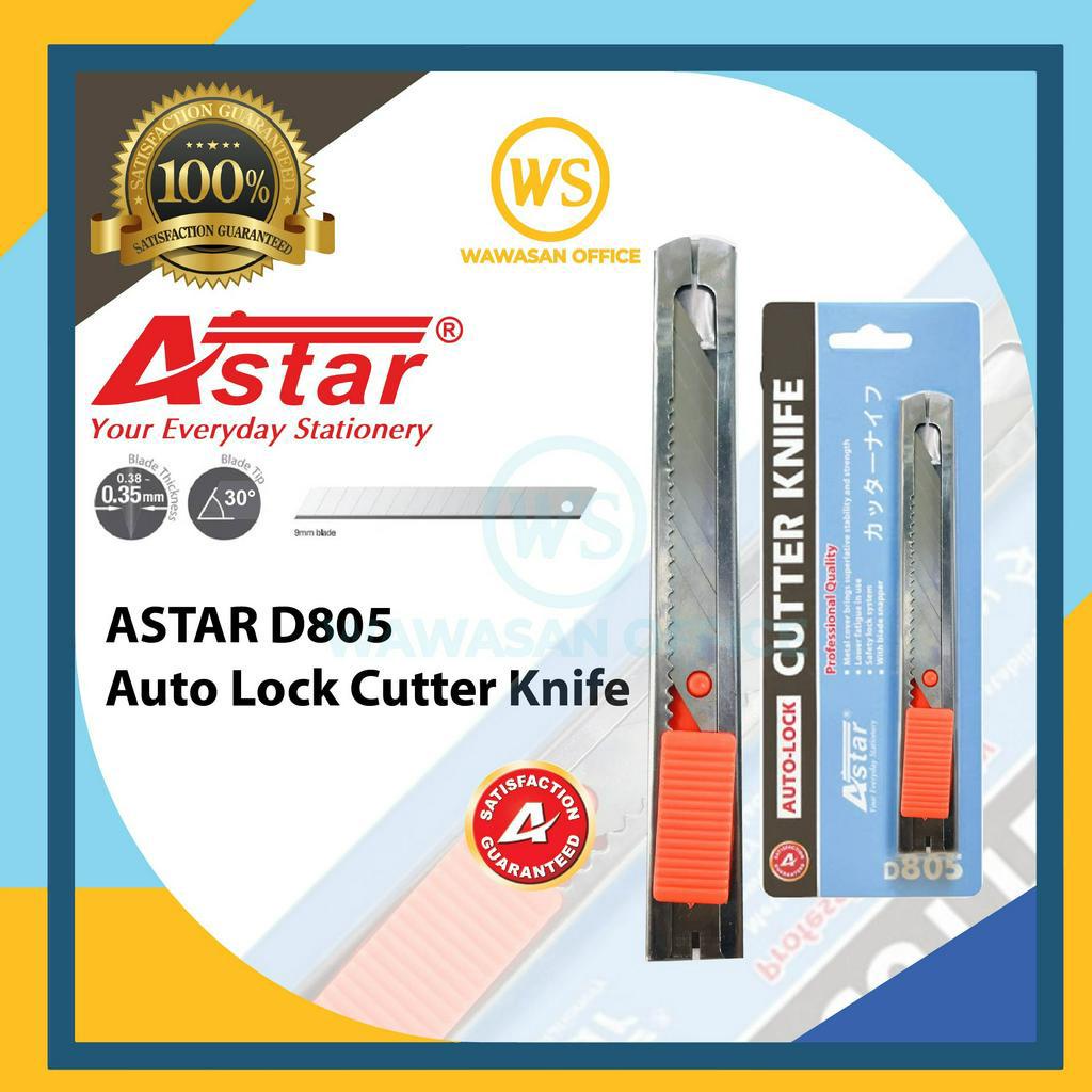 ASTAR Auto-Lock Cutter Knife D805 / Steel Cutter / Paper Cutter / Pisau ...