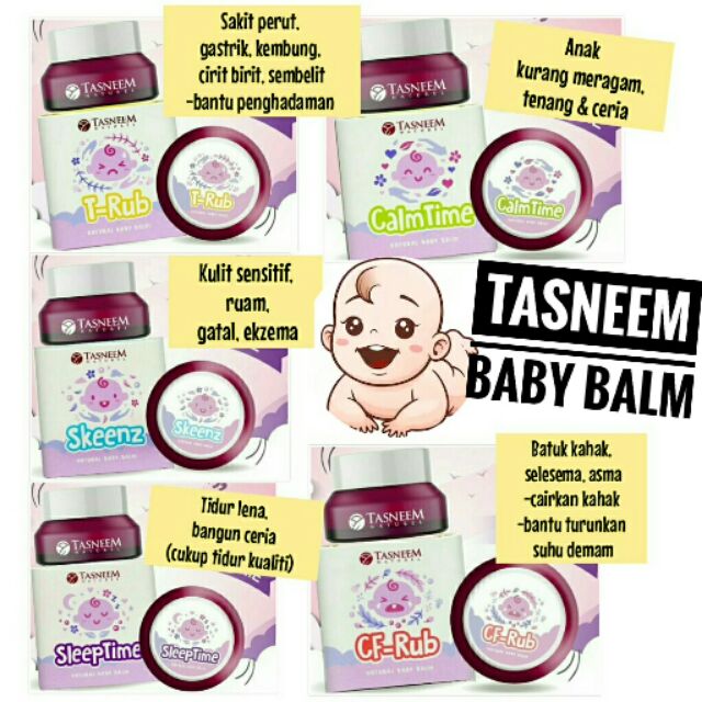 Tasneem Natural Balm : T-Rub Cf-Rub Sleep Time Calm Time Skeenz / Balm ...