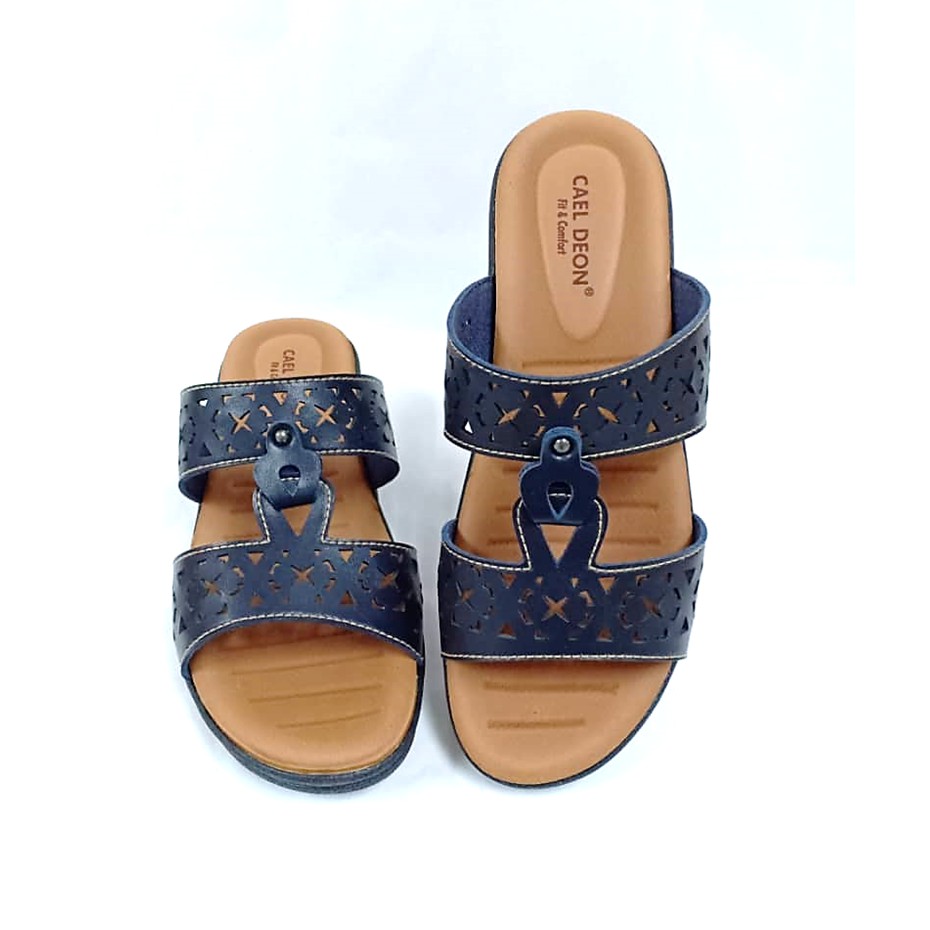 Ladies Comfort Sandals CD36327 (Navy Blue) | Shopee Malaysia