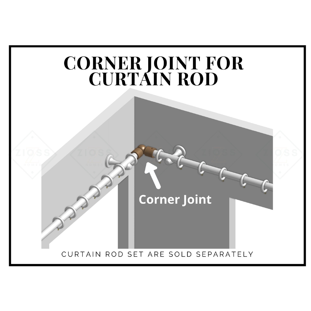 Wooden Curtain Corner Joint for 28mm diameter curtain rod (1 piece ...