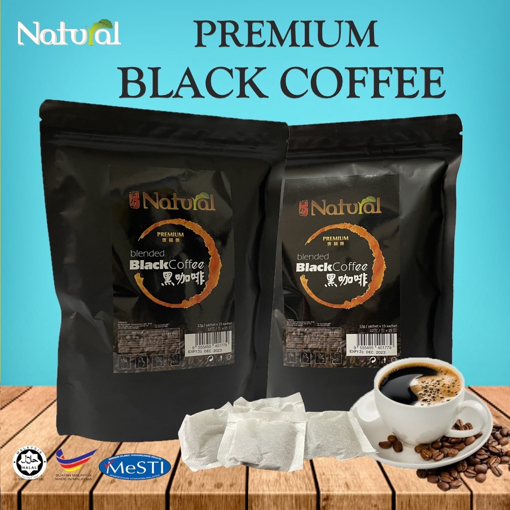 Natural Premium Black Coffee - Blended Kopi- O (sugar free) (12g x 15 ...