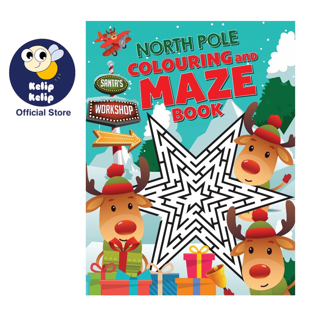 North Pole Maze & Colouring Book For Kids with 40 Mazes | Shopee Malaysia