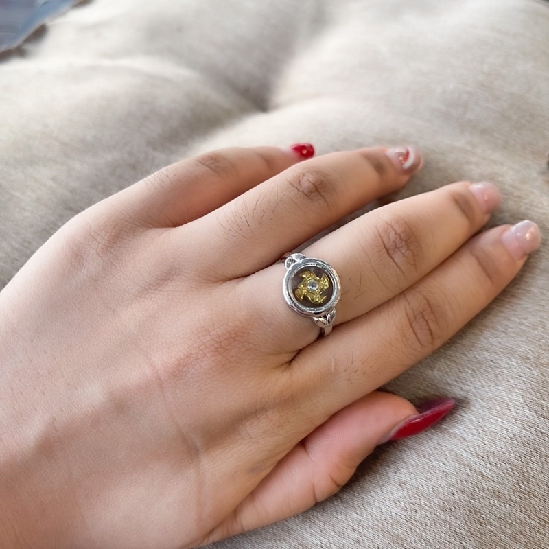 Chang Ming Turbine Ring Through A Chanting Ceremony White Gold Rotating ...