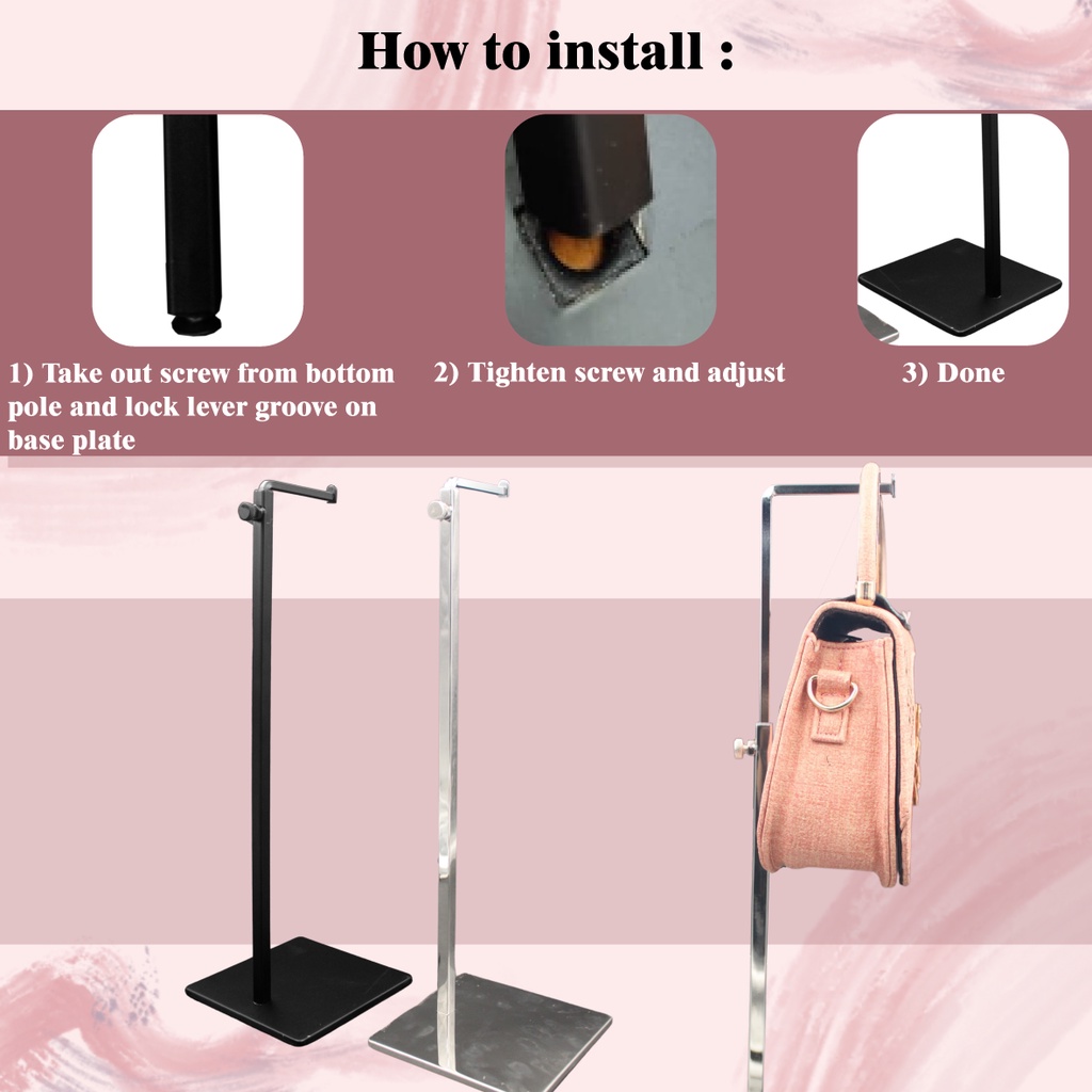 JME Ready Stock Handbag Stand Square Deisgn Handbag Display Stand Bag ...