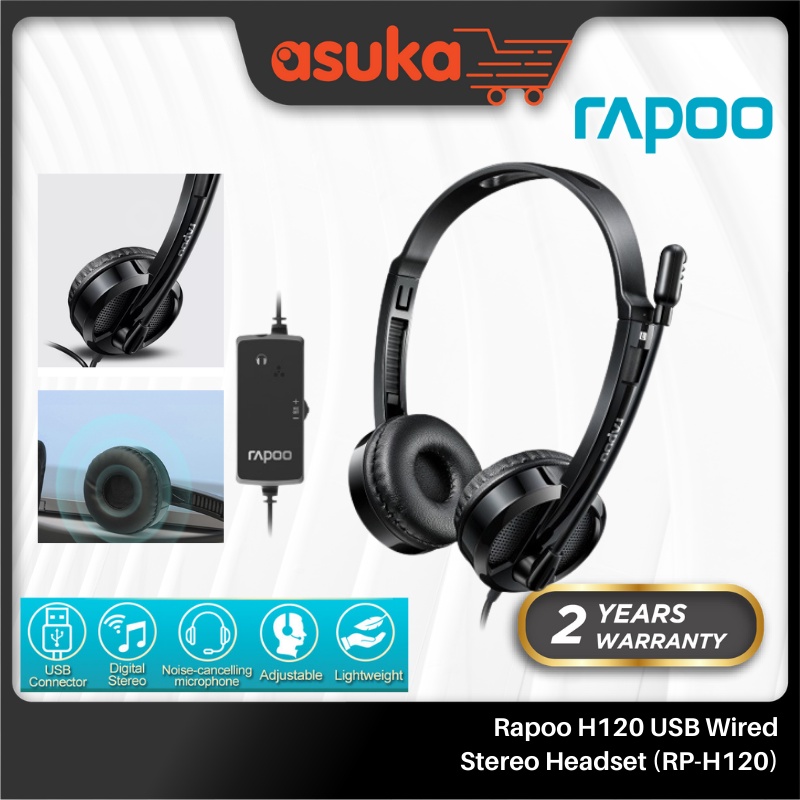 Rapoo H120/H150 USB Wired Stereo Headset (RP-H120) | Shopee Malaysia