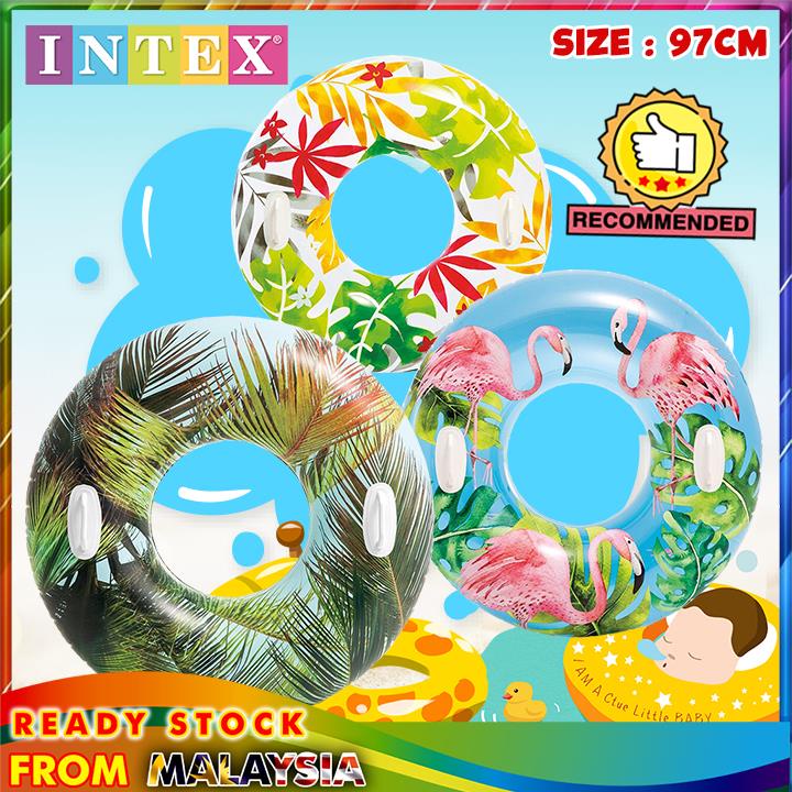 INTEX 58263 97CM Lush Tropical Tube Float Swimming Pool Ring Floaties ...