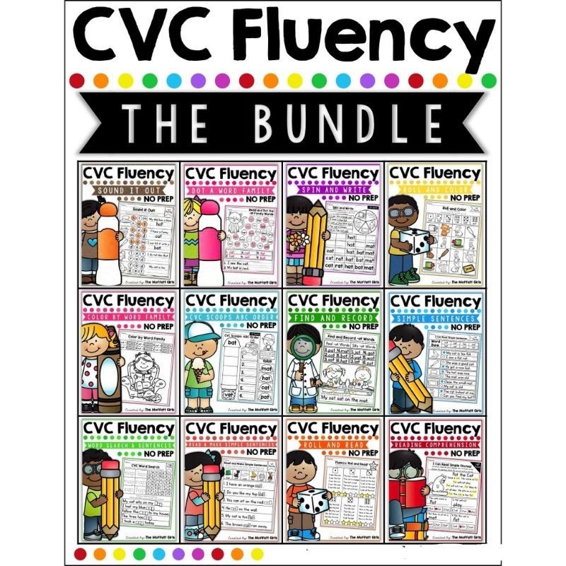 Printable CVC Fluency Bundle 12 Set 练习册 | Shopee Malaysia