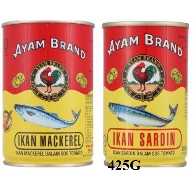 AYAM BRAND SARDINES/MACKEREL IN TOMATO SAUCE (425g) | Shopee Malaysia