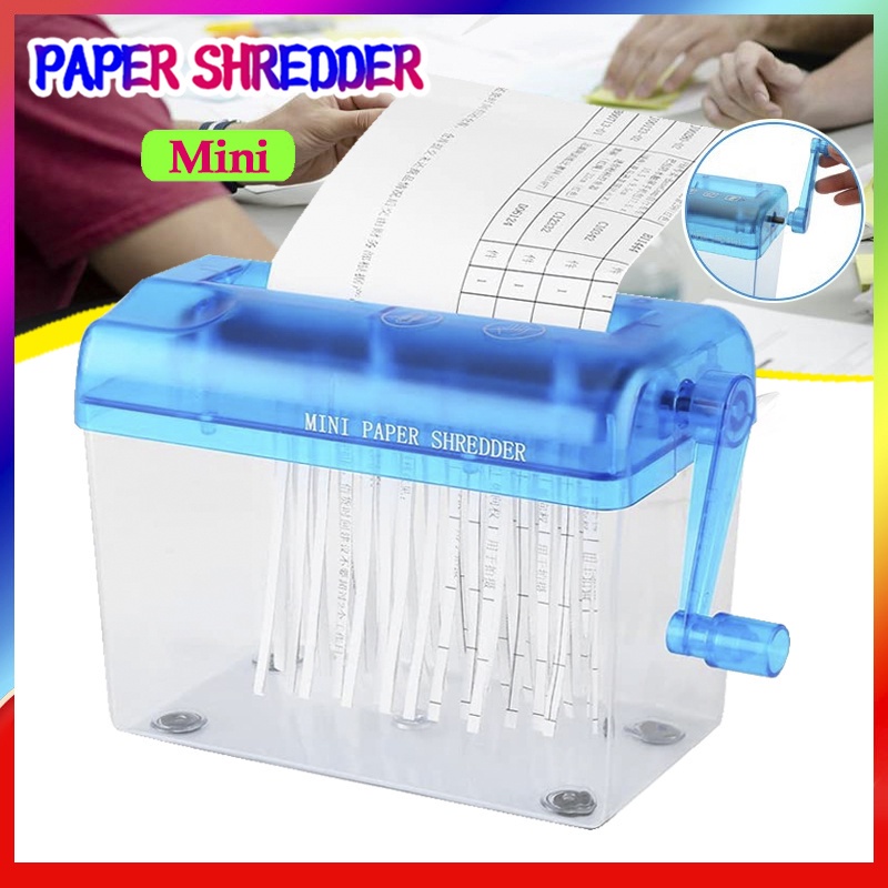 Mini Paper Shredder Privacy Protection Manual Hand Crank Confidential ...